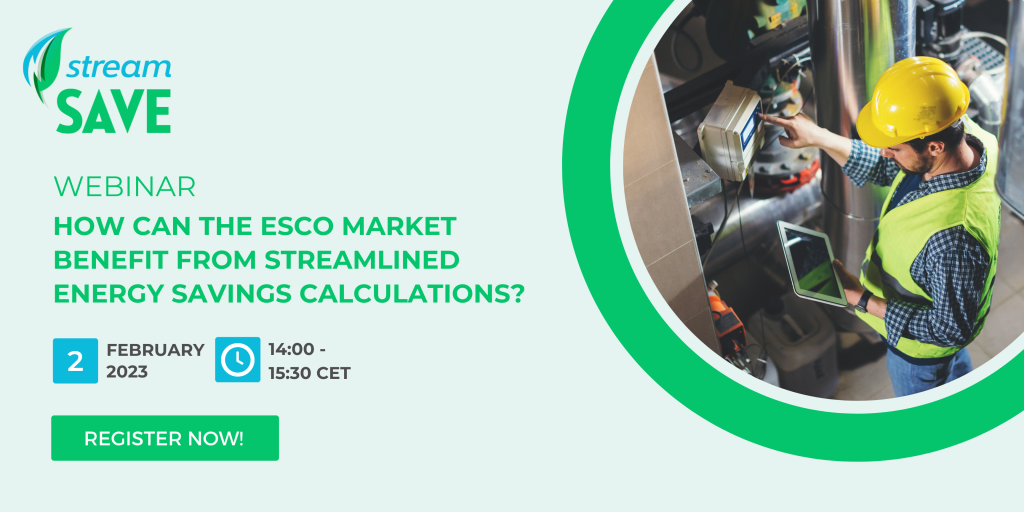 Webinar – How can the ESCO market benefit from streamlined energy savings calculations? – streamSAVE